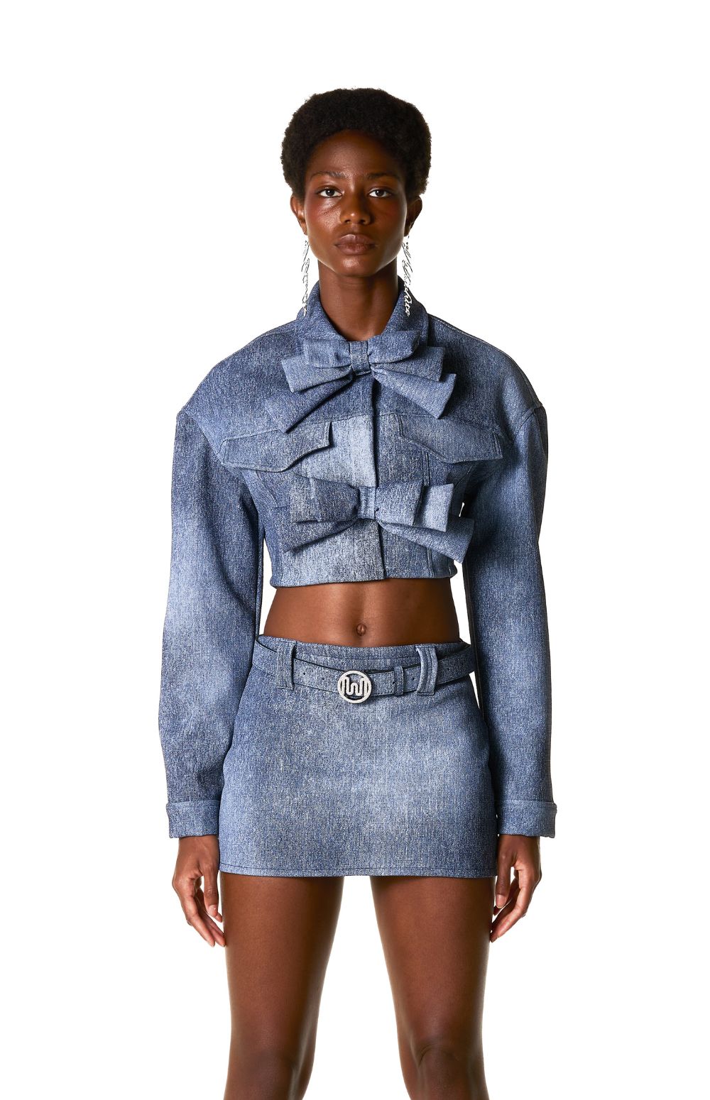 CROP JACKET WITH BOWS