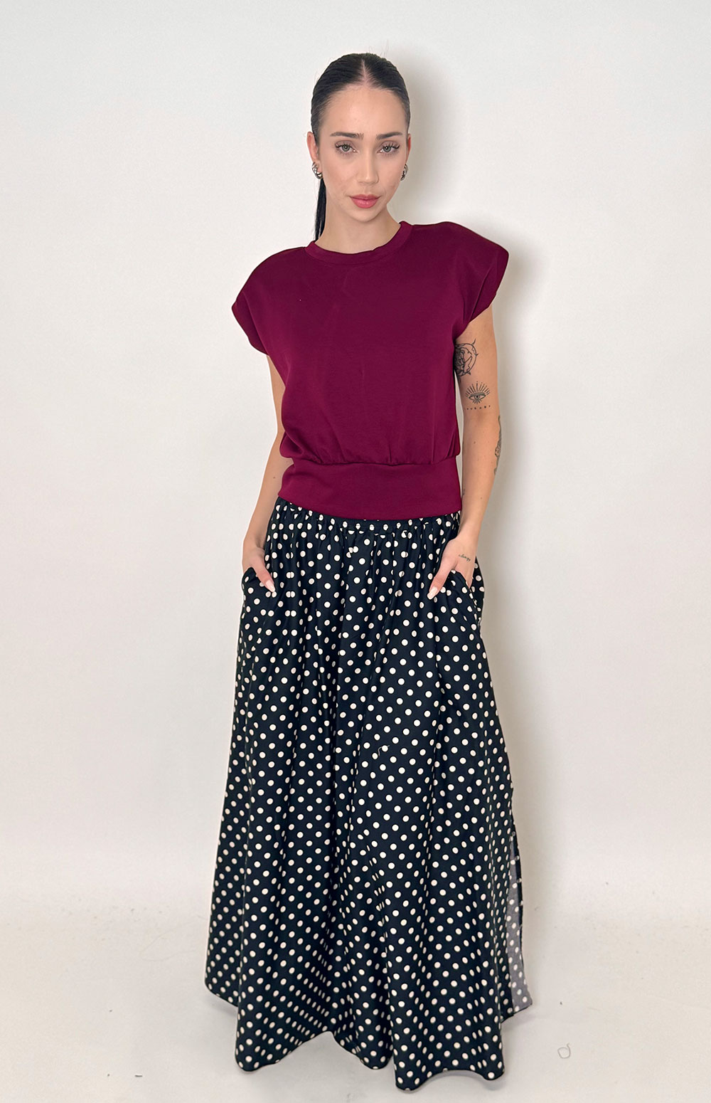 POLKA DOT MAXI SKIRT
