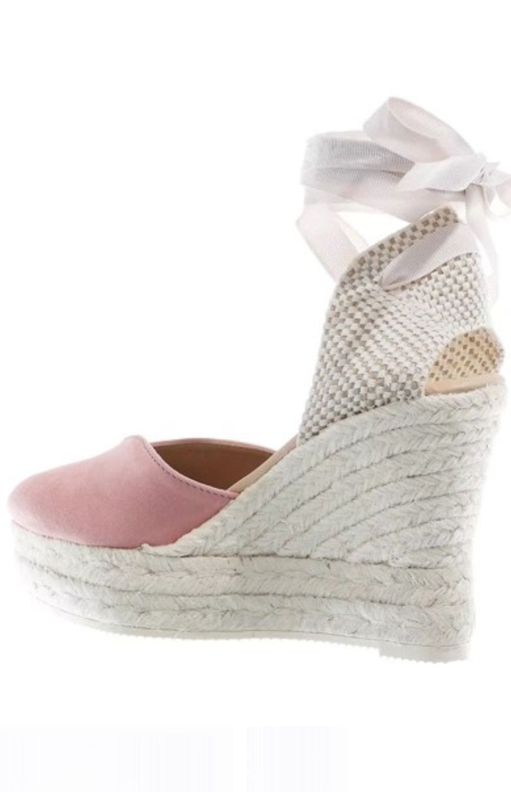 SOFT SUEDE HEART SHAPED WEDGE ESPADRILLES HAMPTONS