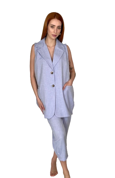 LONG VEST AND PANTS CO-ORD