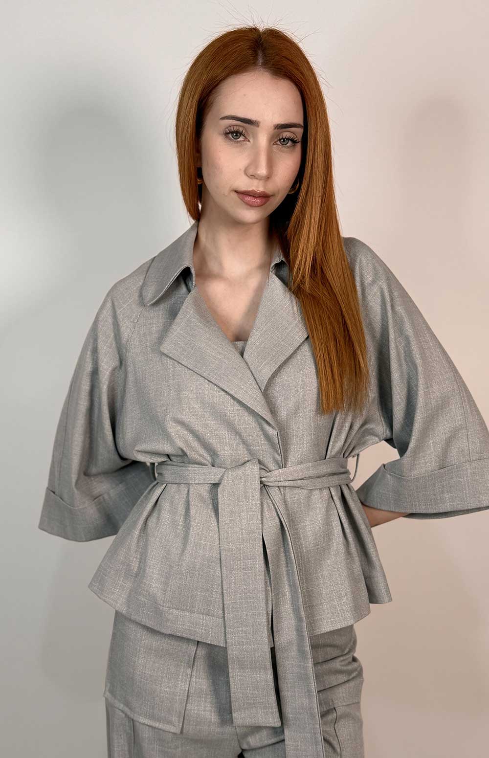 MELANGE JACKET LIGHT GREY