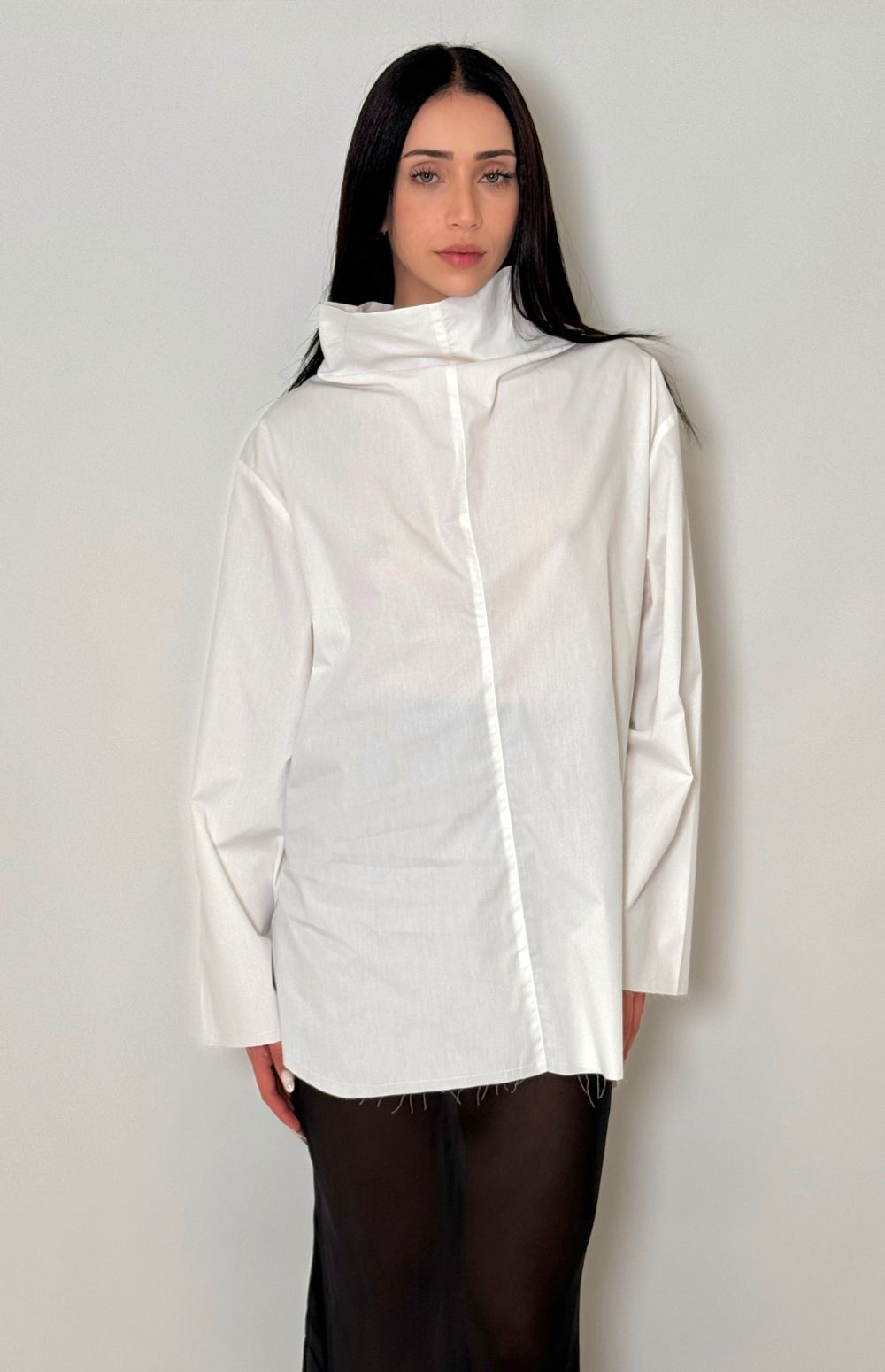 HIGH NECK SHIRT | WHITE