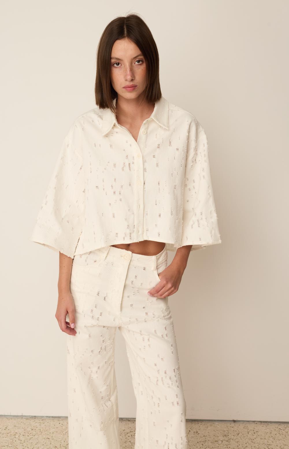 DENIM SHIRT JACKET| Ckontova Cyprus – Citrus Boutique