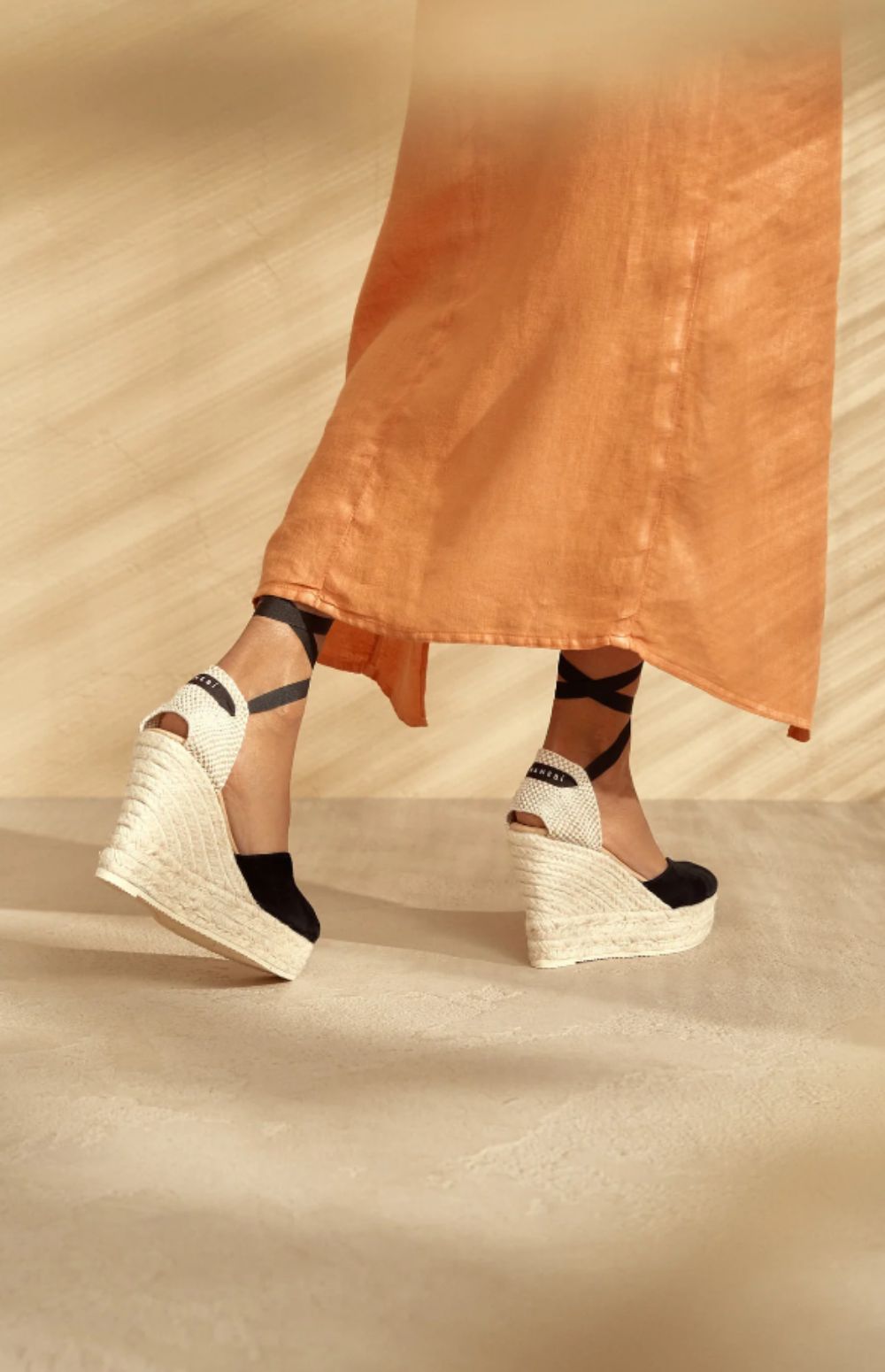 SOFT SUEDE HEART SHAPED WEDGE ESPADRILLES HAMPTONS