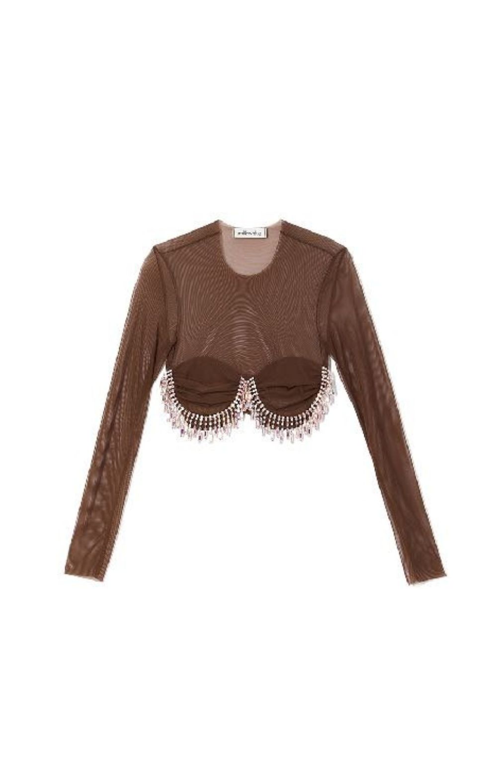 MESH CROPPED TOP IN SKIN SHADES