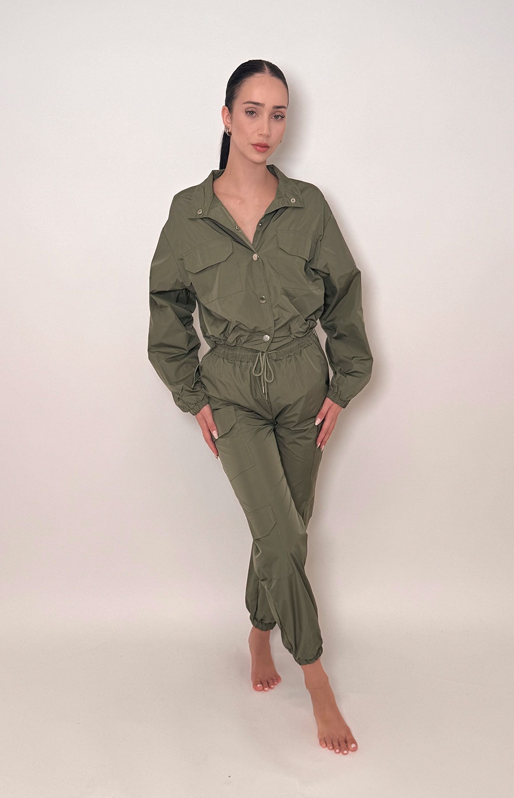 CO-ORD PARACHUTE JACKET AND PANTS | KHAKI