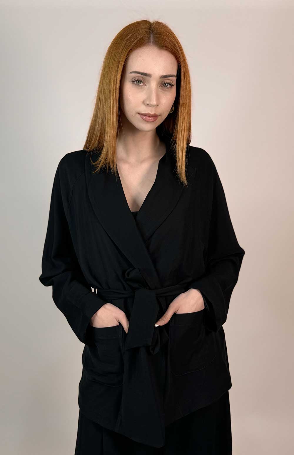 BELTED JACKET BLACK